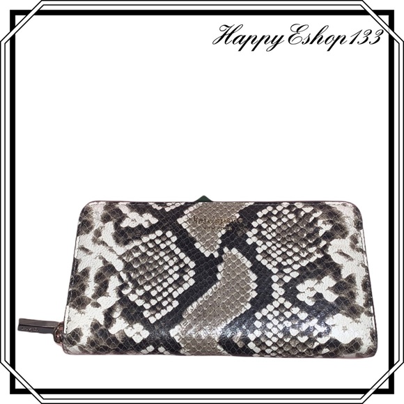 kate spade | Bags | Kate Spade Python Embossed Zip Around Continental ...